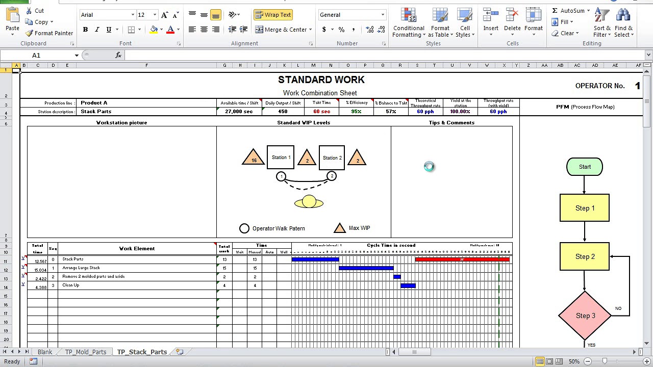 Export   Work Combination Sheets