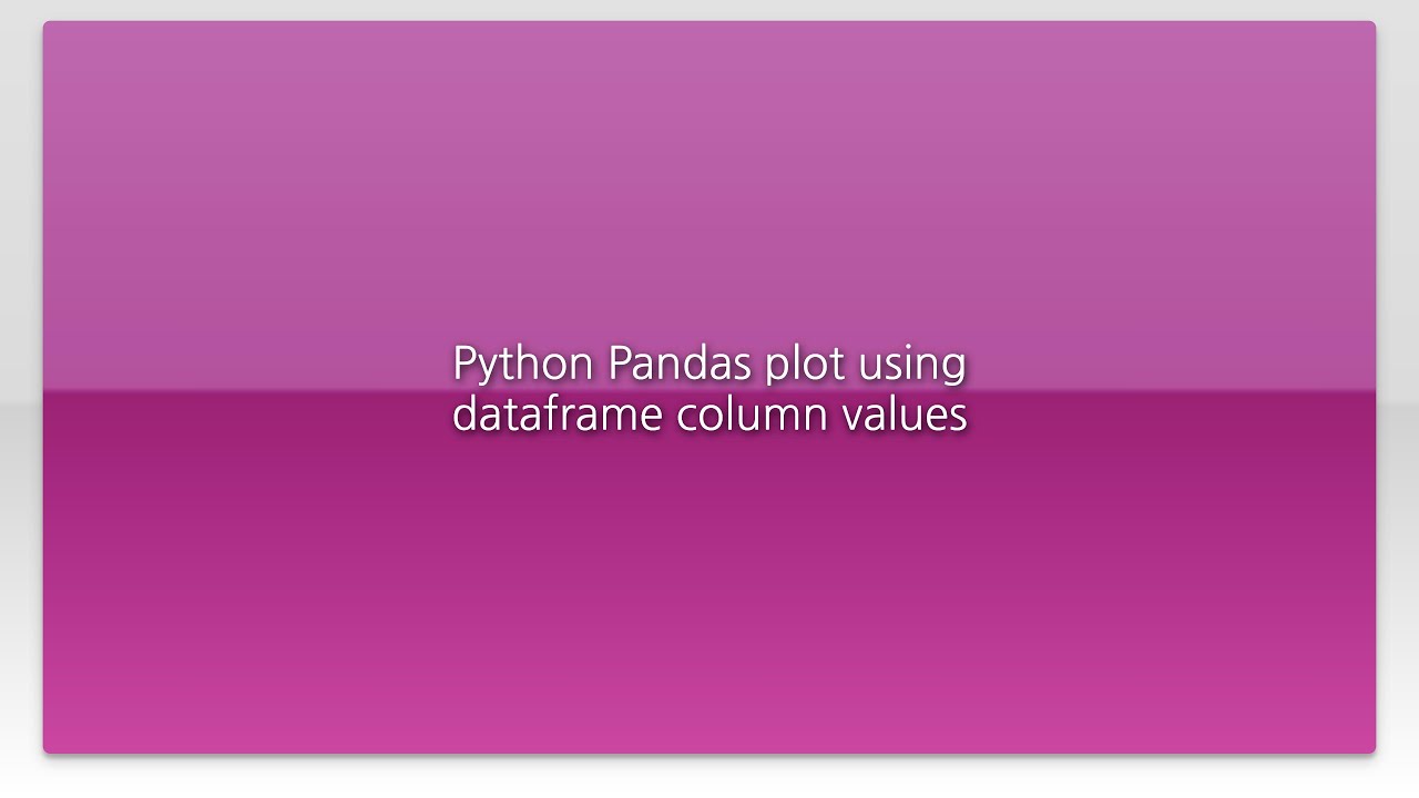 Python Pandas plot using dataframe column values
