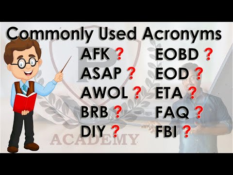 Commonly Used Acronyms | Part 1 | IELTS | Abbreviations | Acronyms | Meaning | Purushotam Academy
