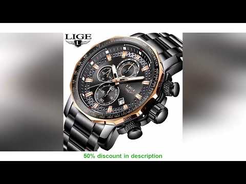 Latest Products You Must Know! Relogio Masculino LIGE New Sport Chronograph Mens Watches Top Brand