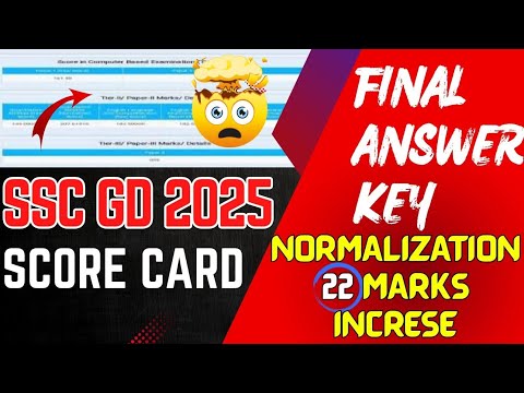 SSC GD 2025 Score Card Final Answer Key | SSC GD 2025 Normalization 22 Marks Increase