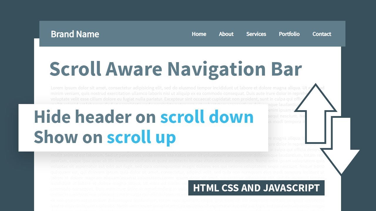 Hide Header on Scroll Down Show on Scroll Up | Html CSS & Javascript