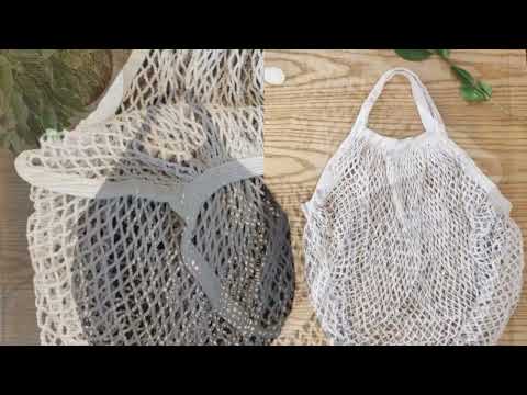 Organic Cotton Mesh Net String Reusable Shopping Bag - Zero Waste, Grocery Bag