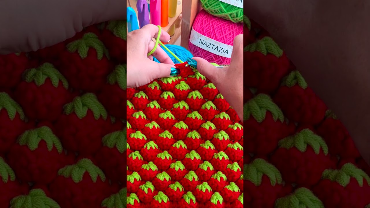 Crochet Strawberries #shorts