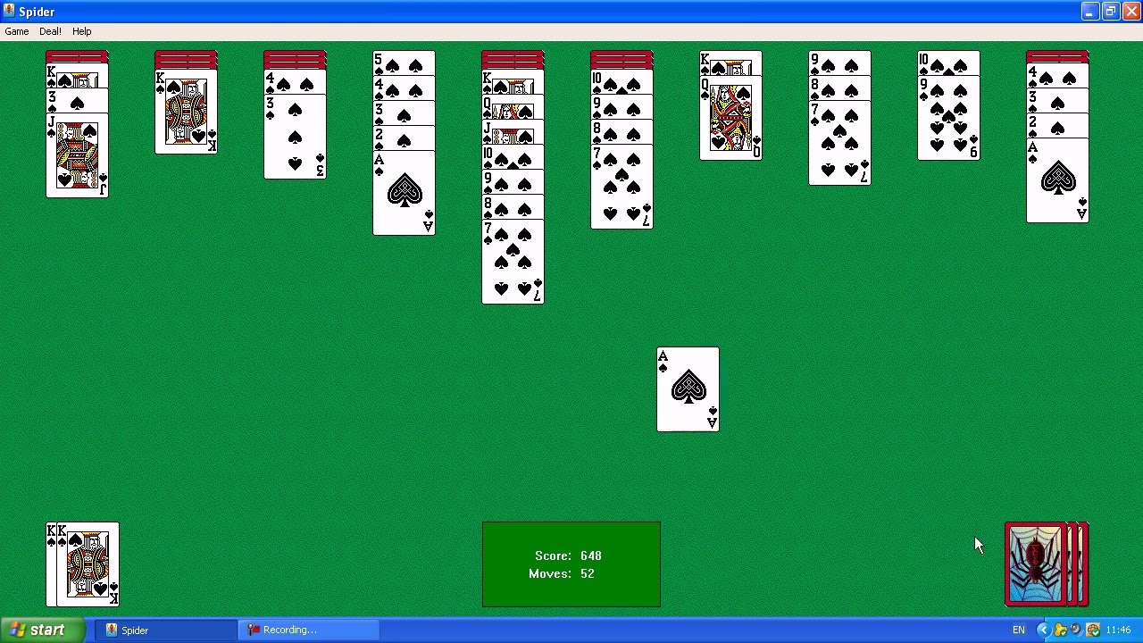 Windows XP - Spider Solitaire