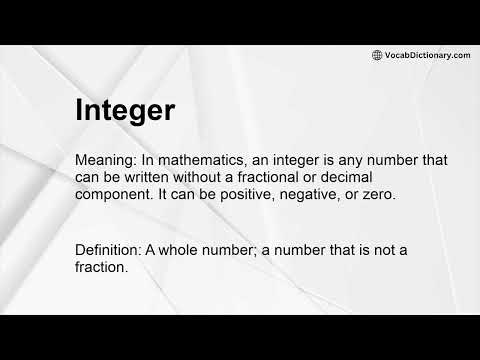 Integer Meaning