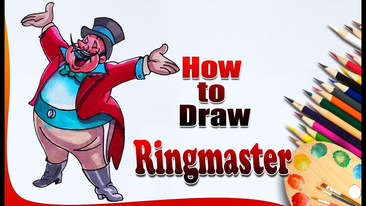 How to Draw The Ringmaster | Dumbo and Easy drawing learning step by step