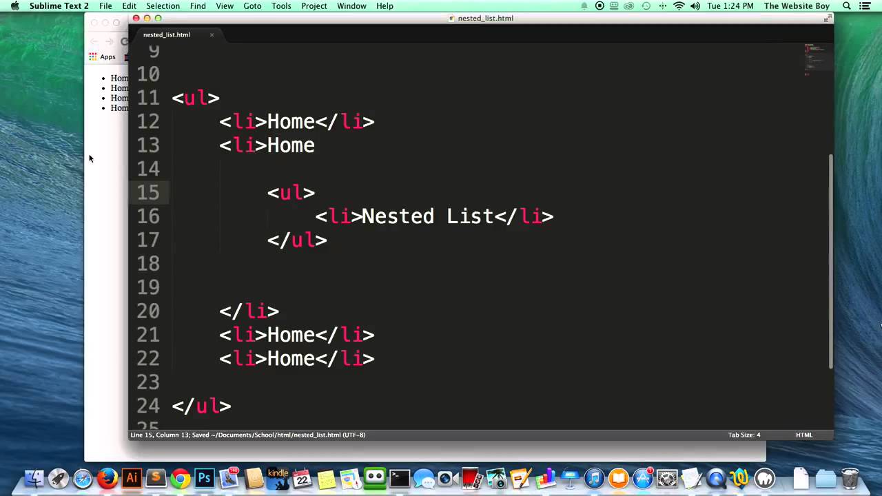 HTML Tutorial   How to Create a Nested List in HTML