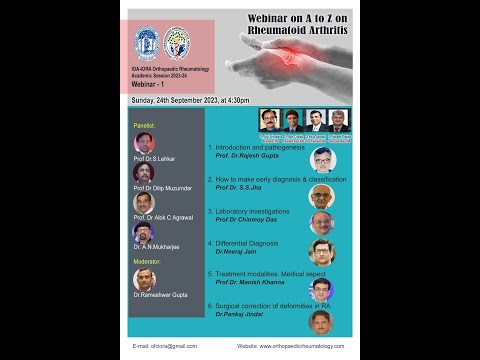 IOA-IORA Orthopaedic Rheumatology 2023-24 - Webinar 1 - A to Z on Rheumatoid Arthritis