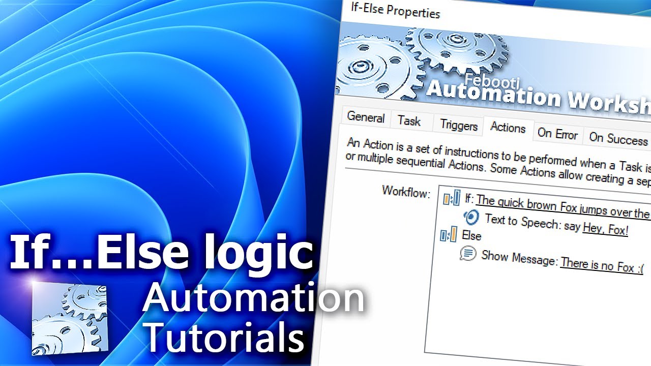 Conditional constructs using If…Else logic · A no-code tool · Tutorial · Automation Workshop