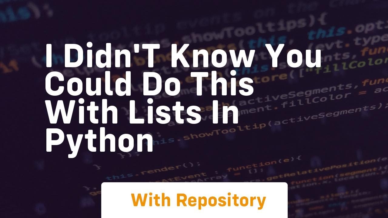 I didn't know you could do this with lists in python