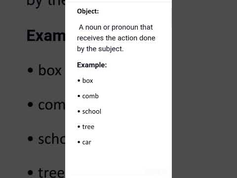 Definition of object #englishgrammar #grammar #subscribe
