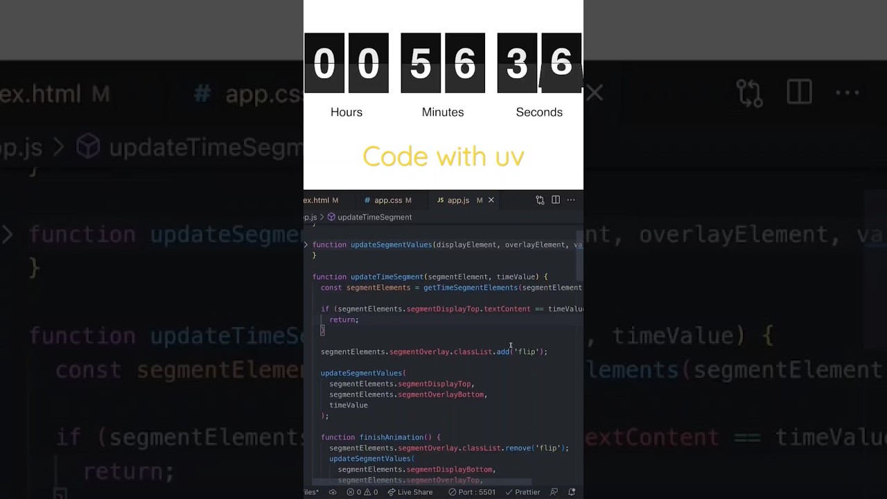 Javascript Countdown timer tutorial #javascript #programming #html #css #css3 #youtubeshorts #short