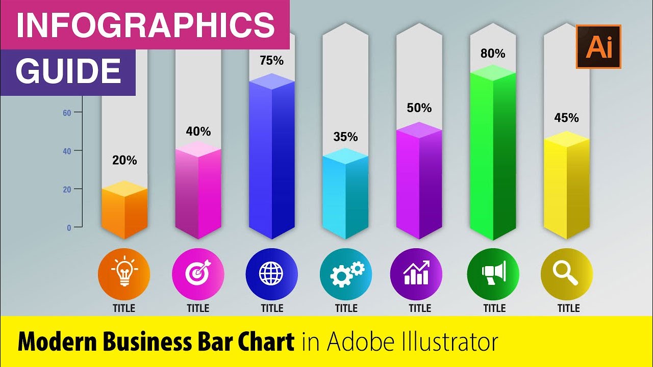 Modern Business Bar Chart in Adobe Illustrator | Illustrator Business Infographic Tutorial