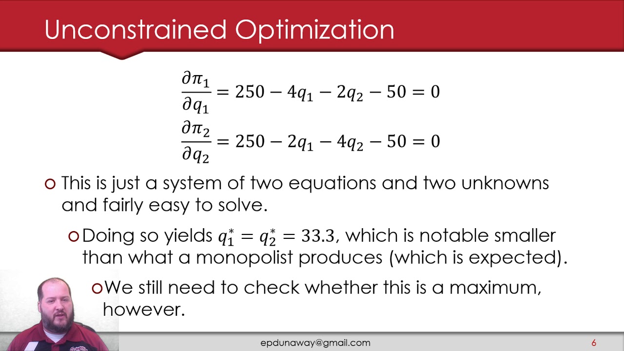 3.2 - Unconstrained Optimization - Multiple Variables