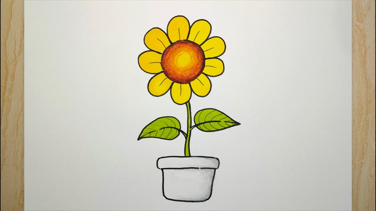 Menggambar bunga matahari dengan mudah