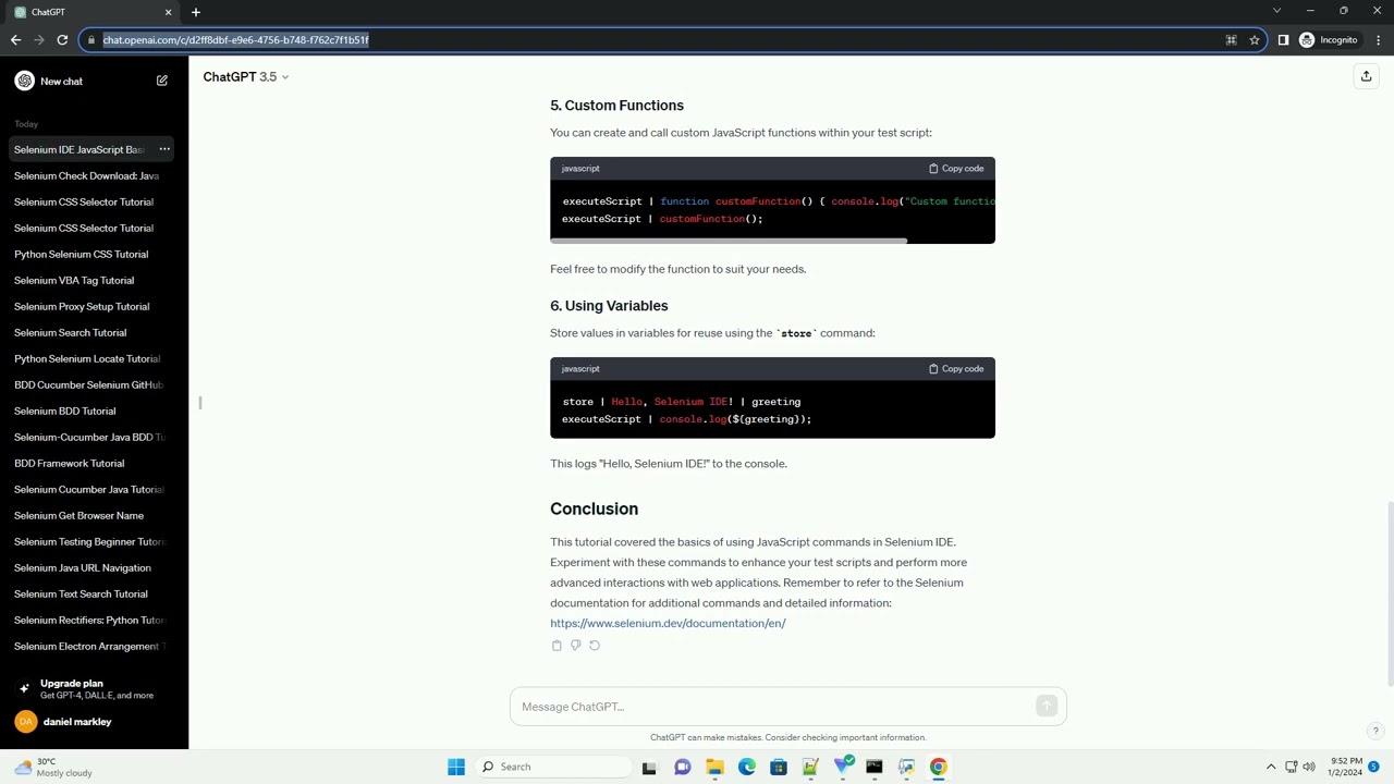 selenium ide javascript commands