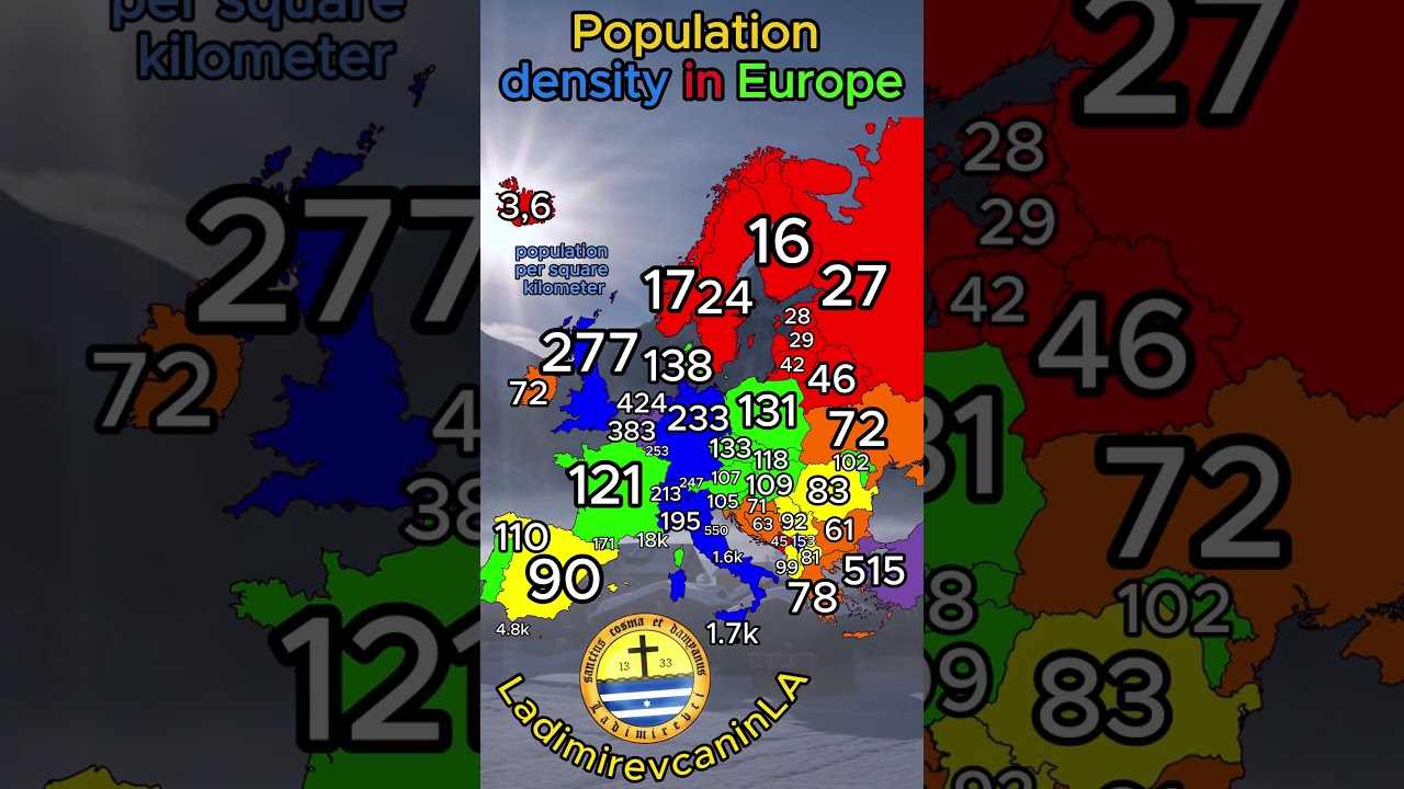 Density in Europe #population #map #europe