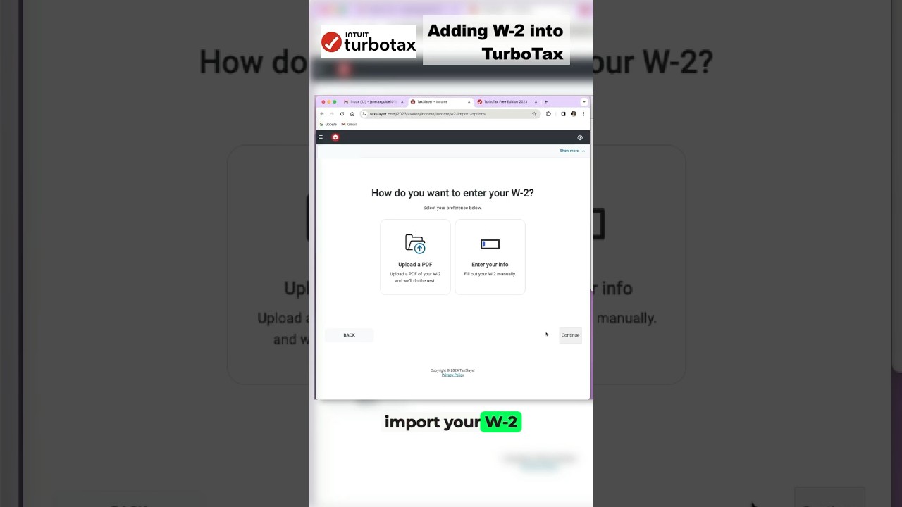 Upload a PDF or Image of Your W-2 into TurboTax Short