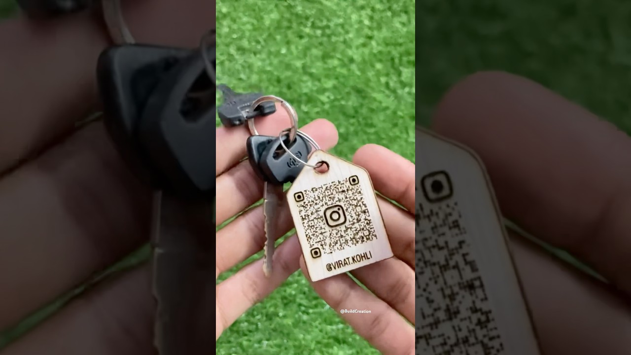 Customised Wooden QR Keychain | Laser Engraved #shorts #keychain #engraved #wooden