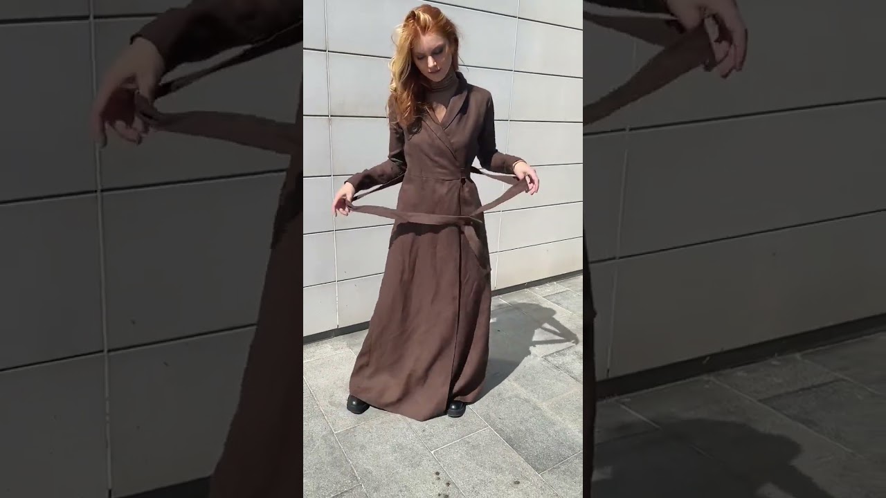 Linen Dress and Pants Set, Linen Clothing for Women, Fall Linen Dress, Linen Cropped Pants, Fall