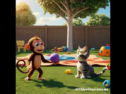 Monkey and Cat Cartoon #cat #funny #cutecat #catlover #cute