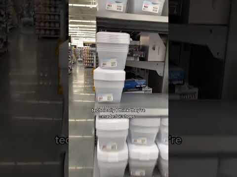 Using plastic bins from Walmart for storage in my art studio. Being clear + labels is really helpful