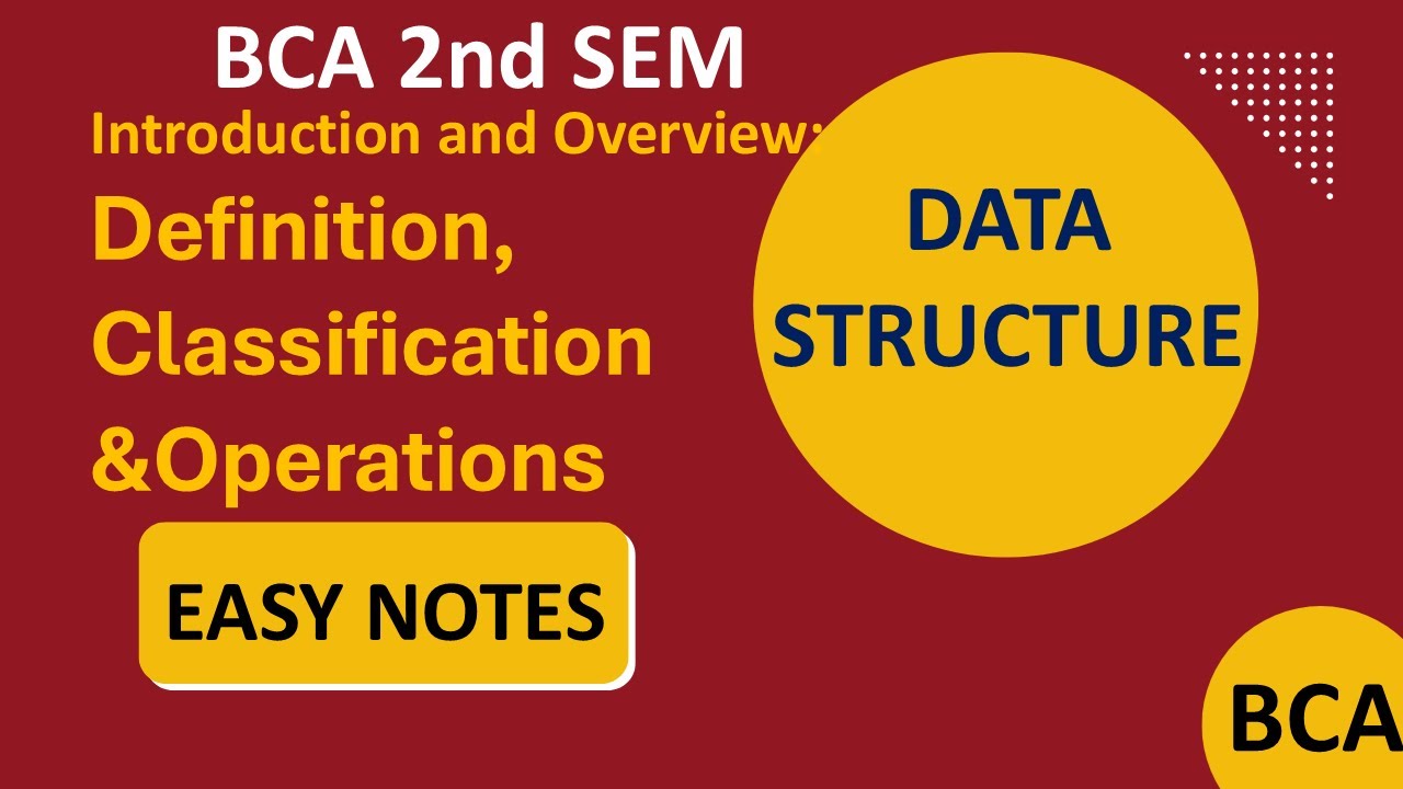BCA Data Structure :  Definition, Classification & Operations