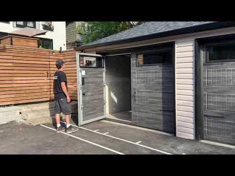 Garage Door with Walk-Thru Entry Door- 2 singles