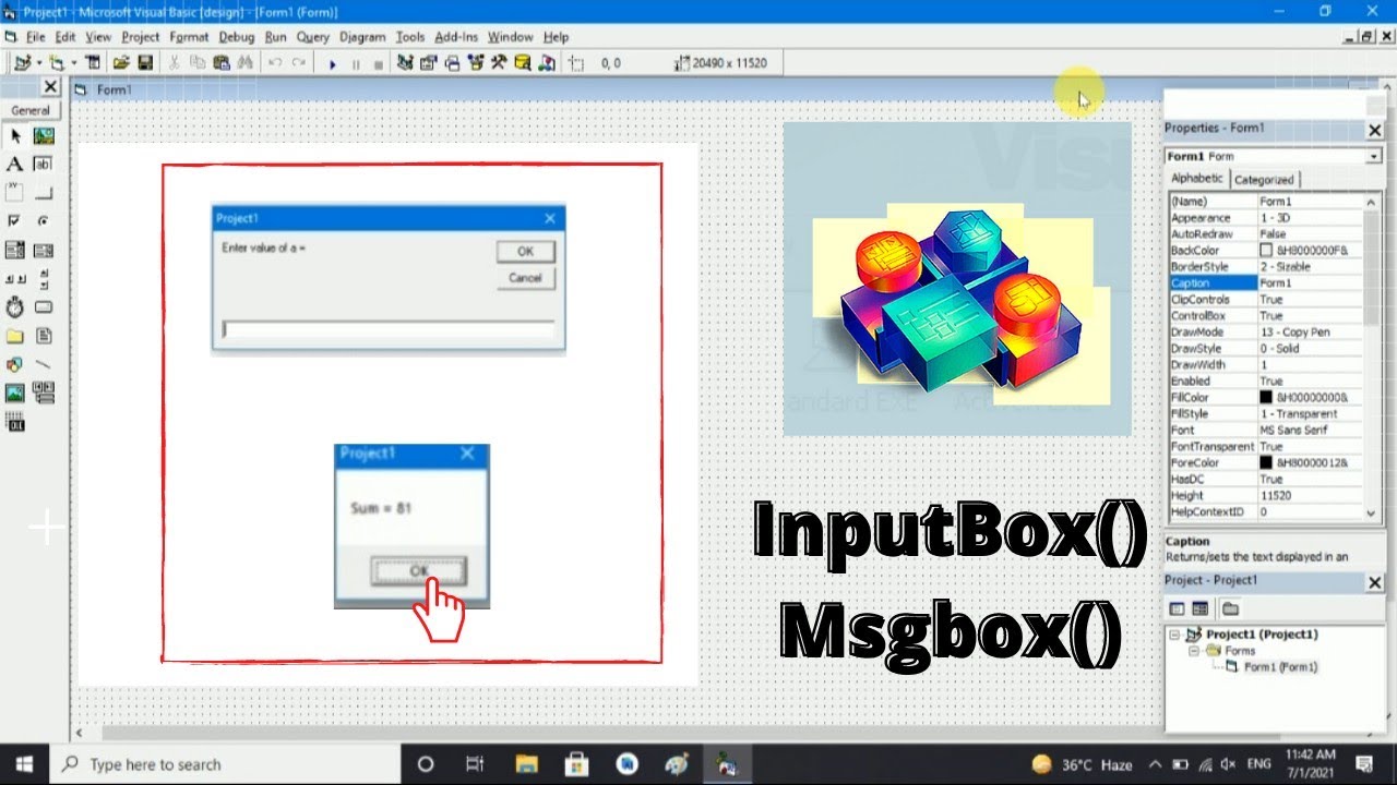 Msgbox and InputBox in Visual basic 6.0 | Rishav hacx | 2021