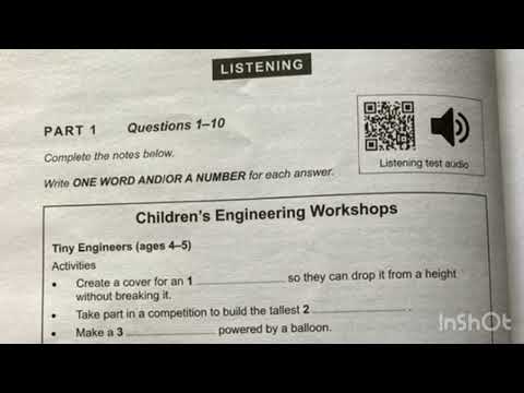 Childrens Engineering Workshops (Listening) Test 1 New book Must Listen Target 8.5 Subscribe Please