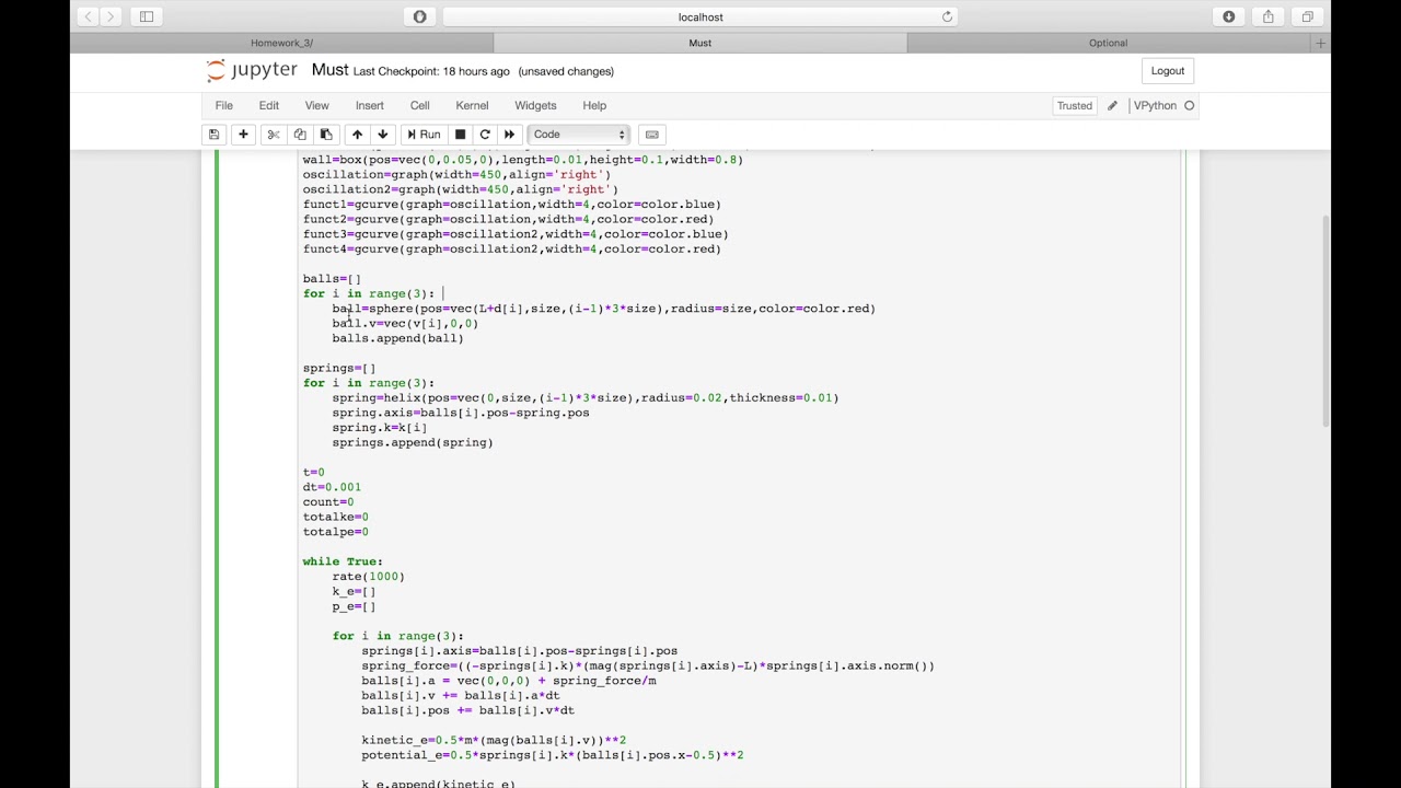 Vpython- Spring Harmonic Motion