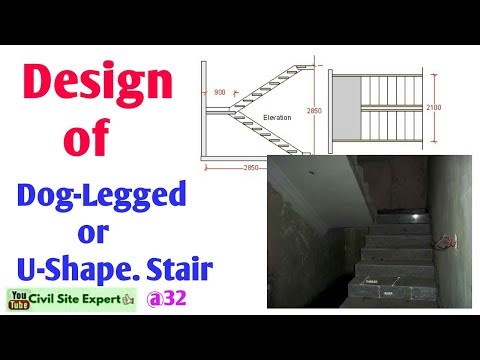 Designed of Dog Legged Stair || Design of U shaped Stair Case || How to calculate stair Steps
