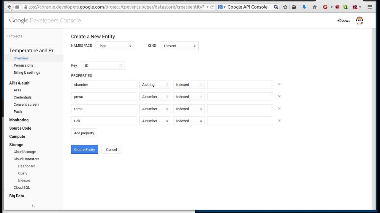 Access  Google Cloud Datastore from  Google Apps Script
