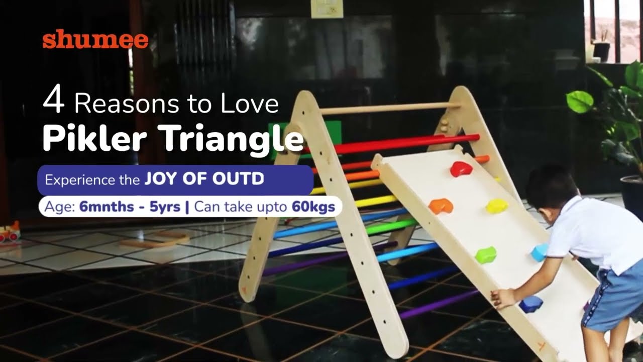 Wooden Rainbow Pikler Triangle for Babies & Toddlers