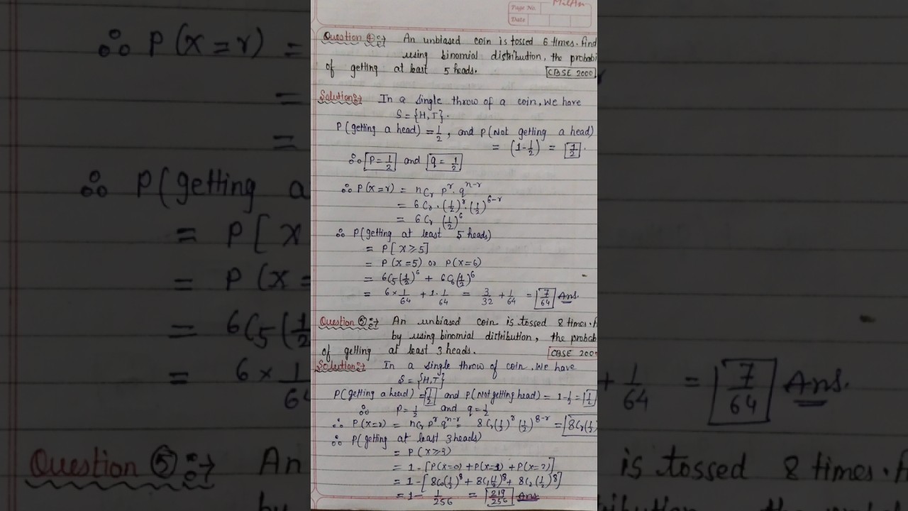 Probability using binomial distribution