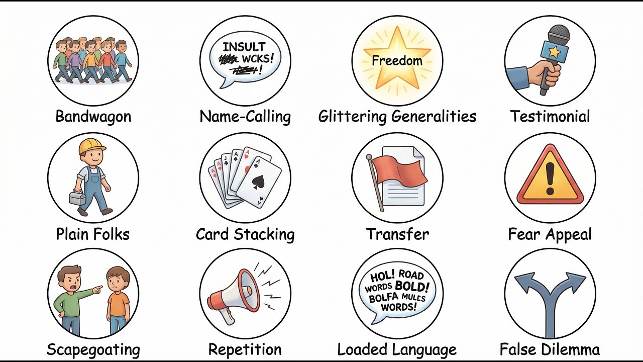 Every Propaganda Technique Explained in 16 Minutes