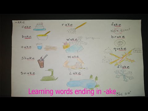 Learning words ending with -ake