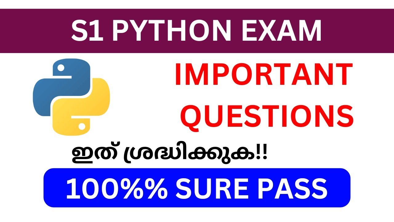 S1 Python Exam 2025 | VERY IMPORTANT | Important topics sure pass💯