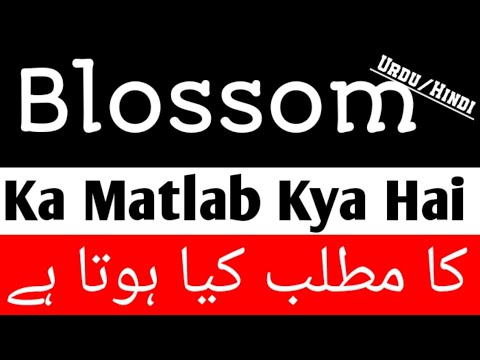 Blossom Meaning In Urdu | Blossom Meaning | Blossom Ka Matlab Kya Hai | Blossom Ka Meaning Kya Hota