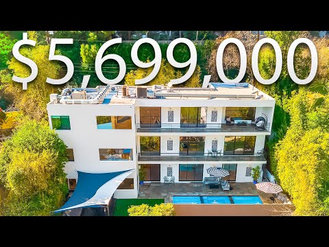 Touring A $5,699,000 4-Story Modern Mansion With INCREDIBLE Views | Los Angeles Mansion Tour