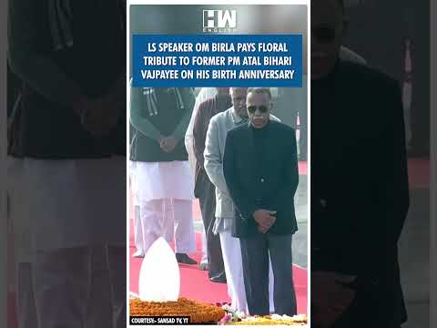 LS Speaker Om Birla pays floral tribute to former PM Atal Bihari Vajpayee on his birth anniversary