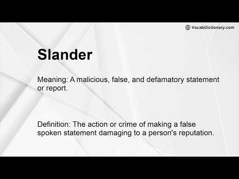 Slander Meaning