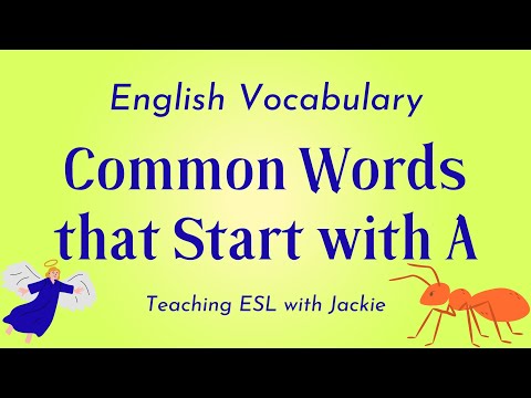 Common Words that Start with A | English Vocabulary