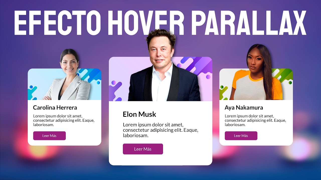 Tarjetas CSS con efecto HOVER PARALLAX