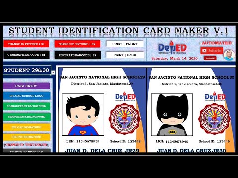 Automatic ID CARD Template with Bar code Generator