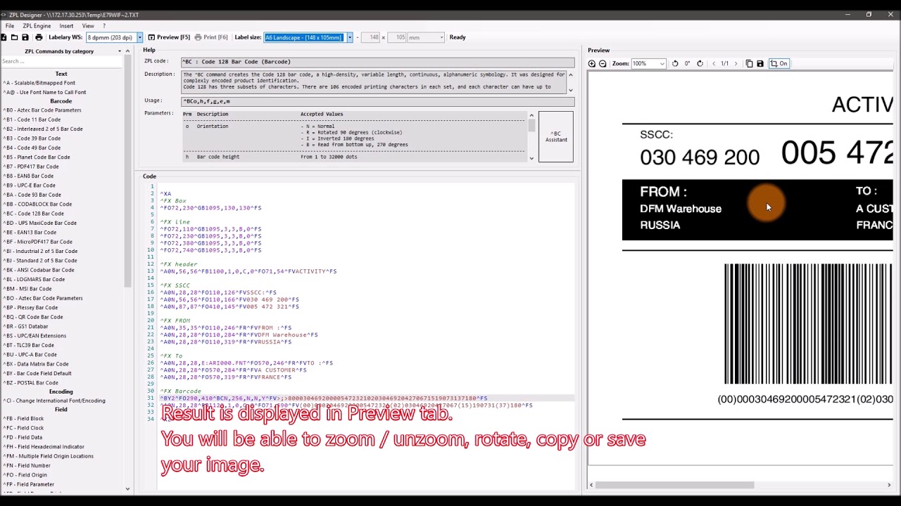 ZPLDesigner - Using labelary.com as default ZPL viewer
