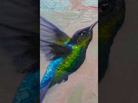 BLUE HUMMINGBIRD PAINTING BY GHADY HELOU, #Shorts