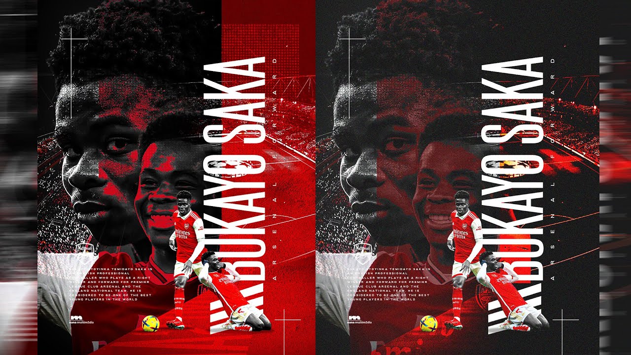 SPORTS POSTER DESIGN | BUKAYO SAKA | ARSENAL