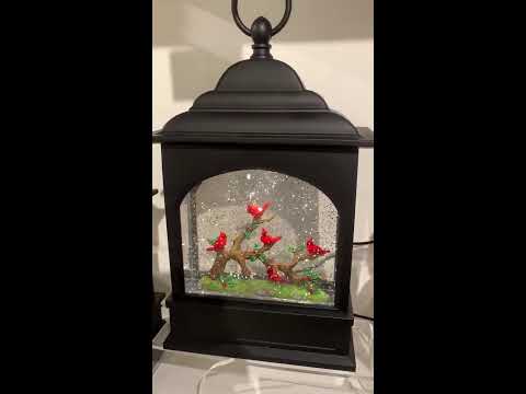 Raz 11" LED Lighted Cardinal Lighted Water Globe Lantern Christmas Decoration 4040502